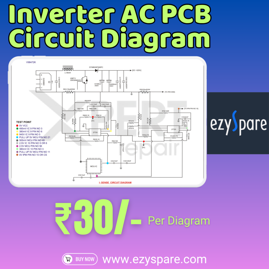 Zero Cross Section Circuit Diagram of Split AC PCB - ezyspare.com